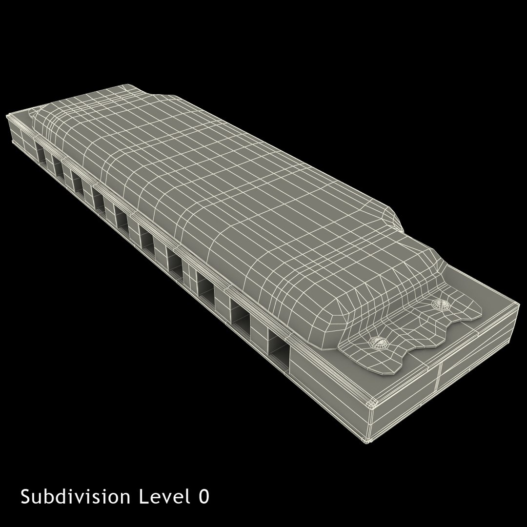 harmonica 2 3d model