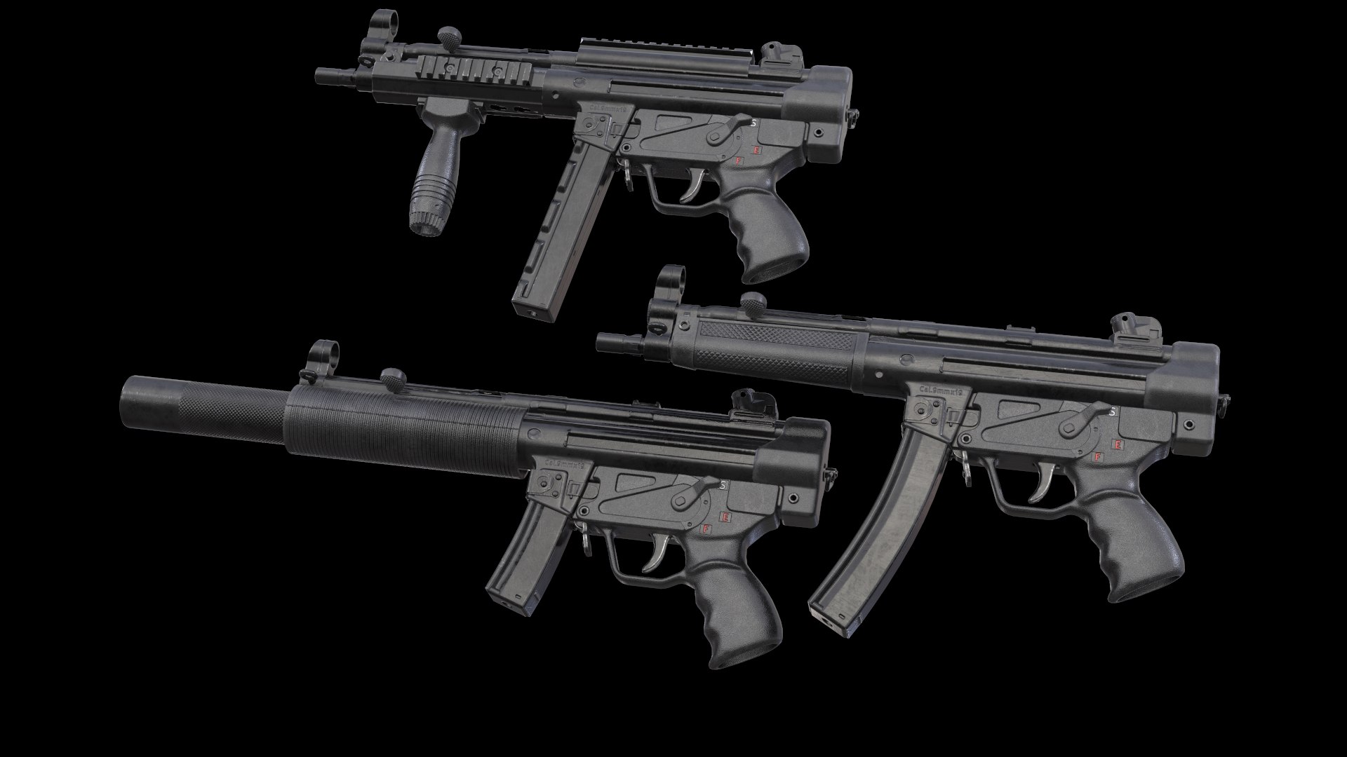 3D MP5A1 MP5SD1 With Upgrades Game Ready - TurboSquid 2339922