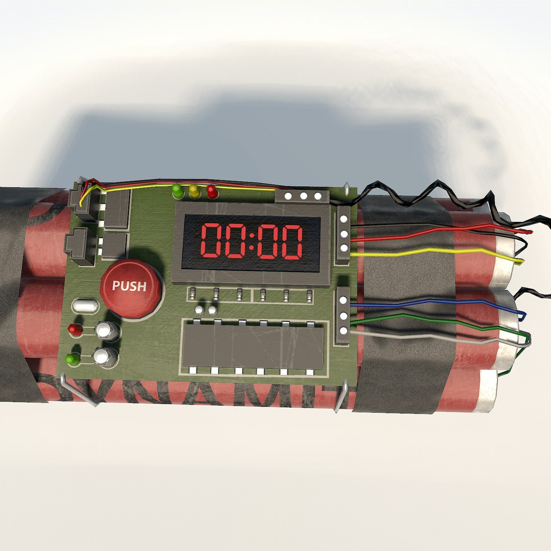 3d dynamite bomb timer model