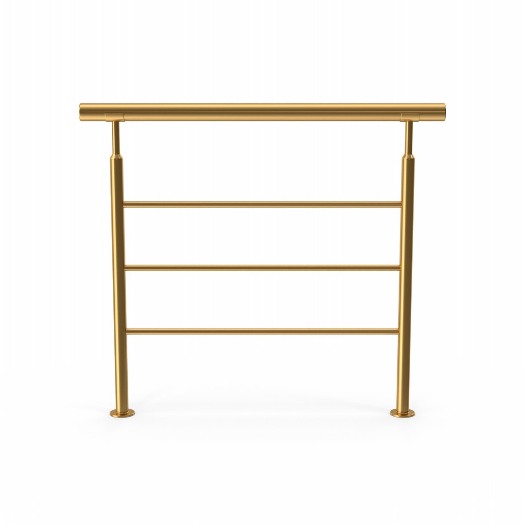 3D Model Gold Stair Railing - TurboSquid 2214193