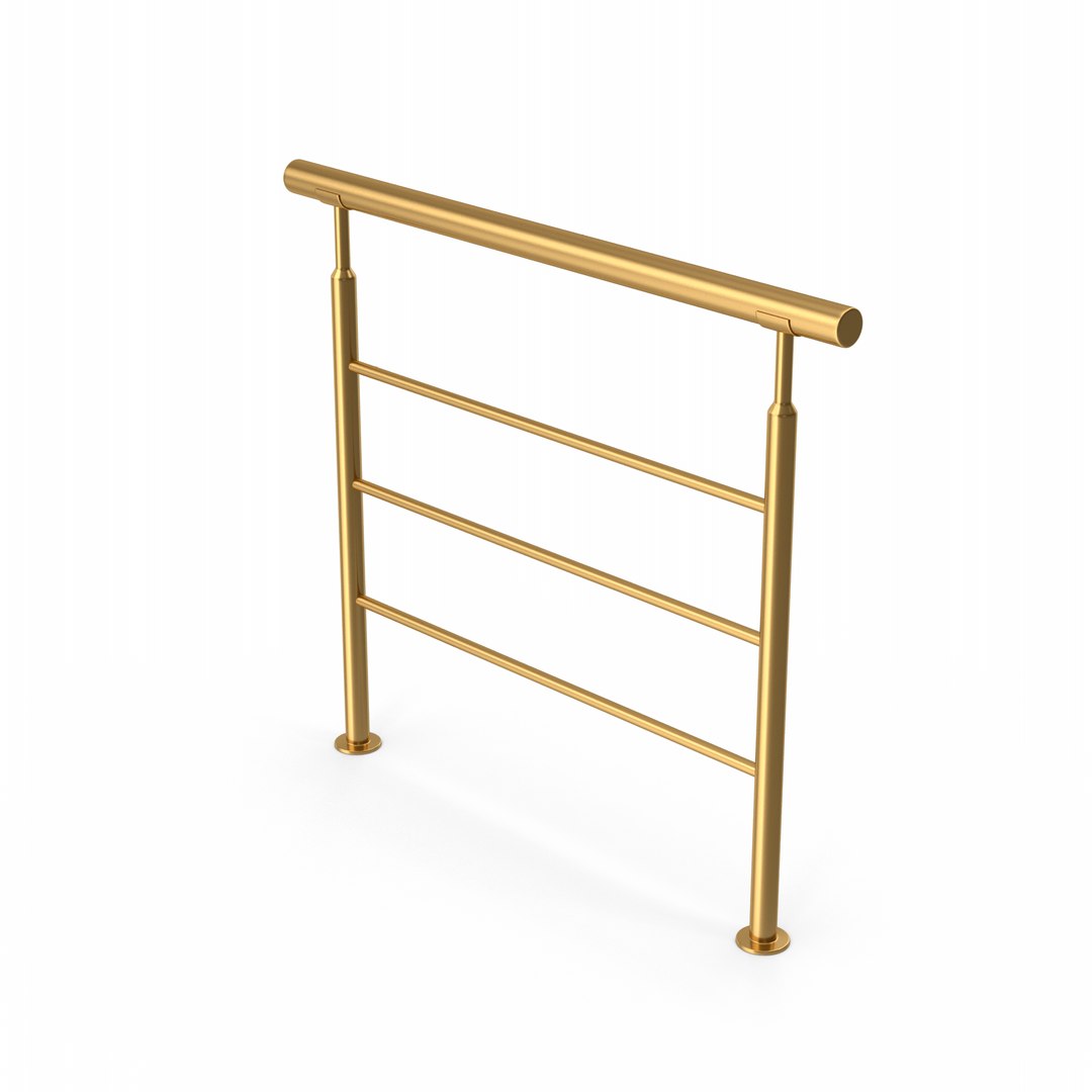 3D Model Gold Stair Railing - TurboSquid 2214193