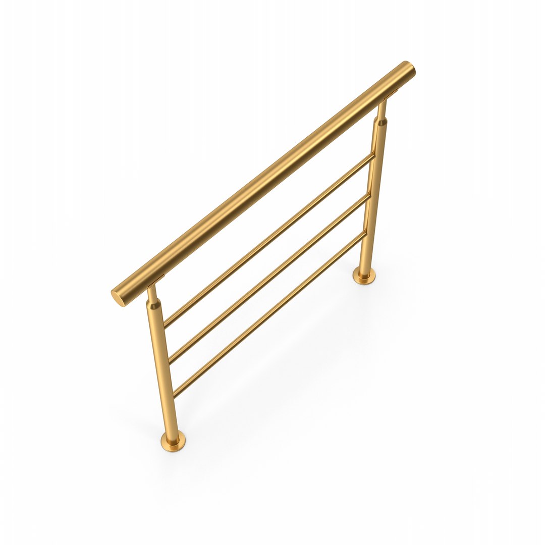 3D Model Gold Stair Railing - TurboSquid 2214193
