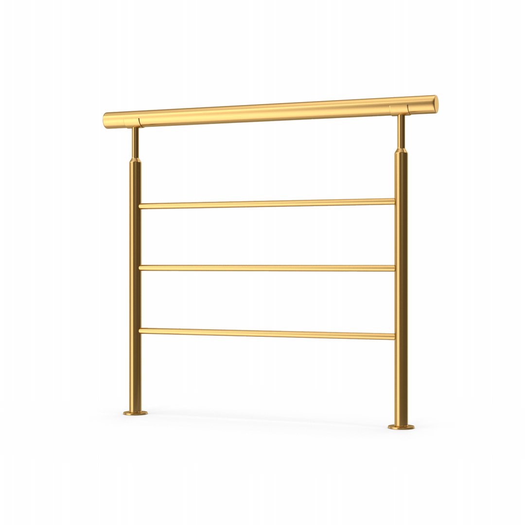 3D Model Gold Stair Railing - TurboSquid 2214193