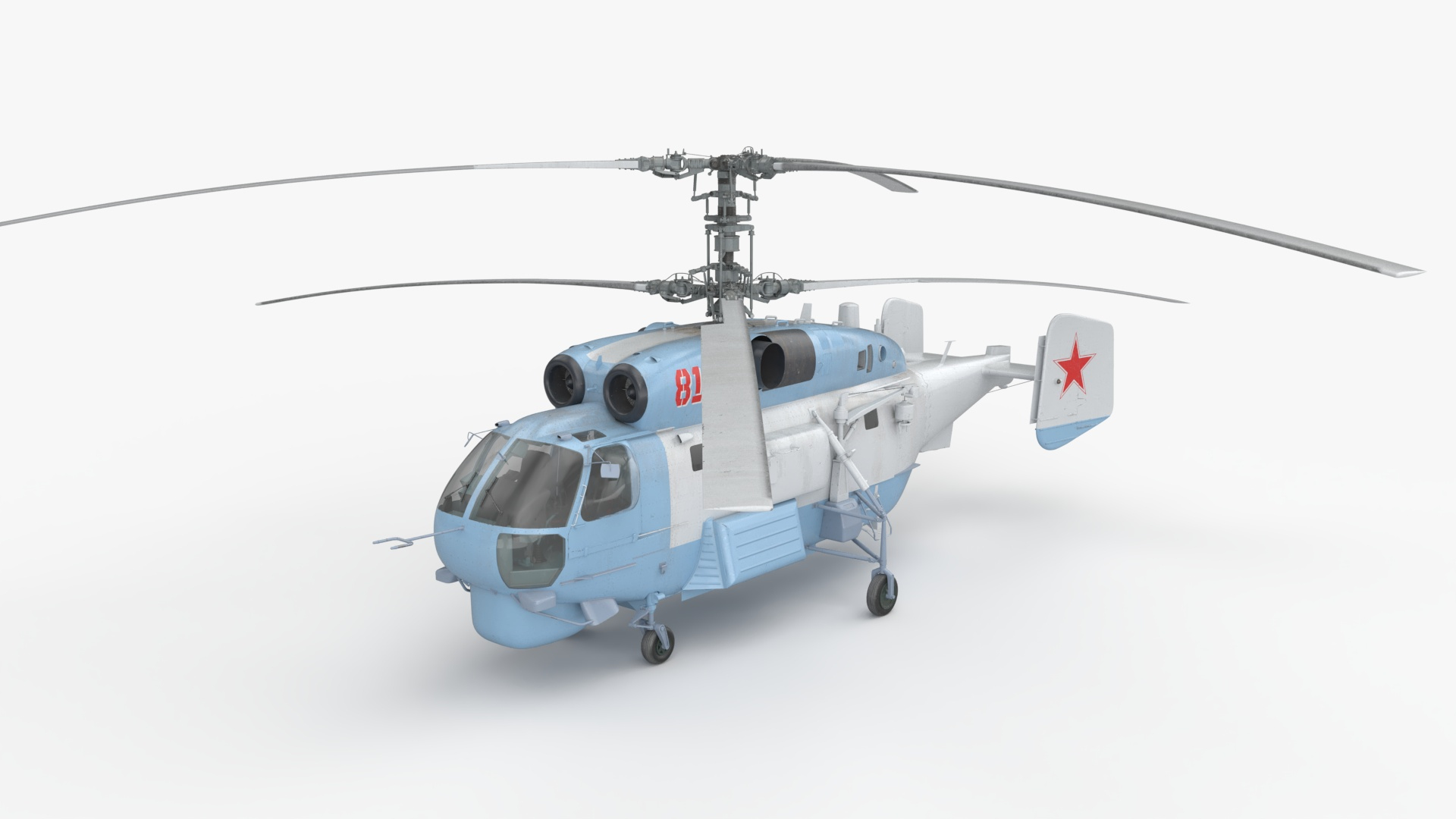 Soviet Kamov Ka-27 Helicopter With Interior Rigged For Maya 3D ...