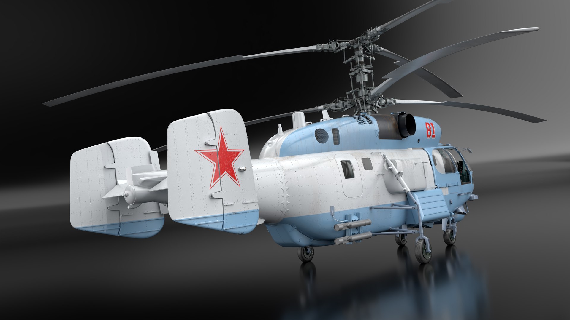 Soviet Kamov Ka-27 Helicopter With Interior Rigged For Maya 3D ...