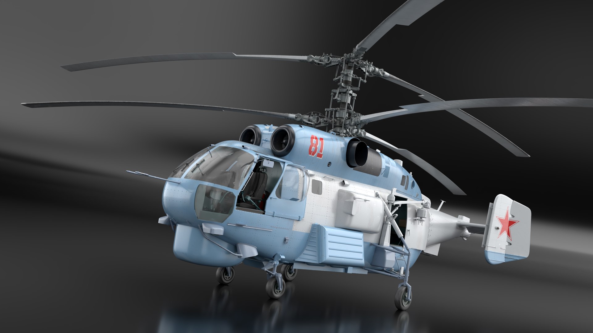 Soviet Kamov Ka-27 Helicopter With Interior Rigged For Maya 3D ...