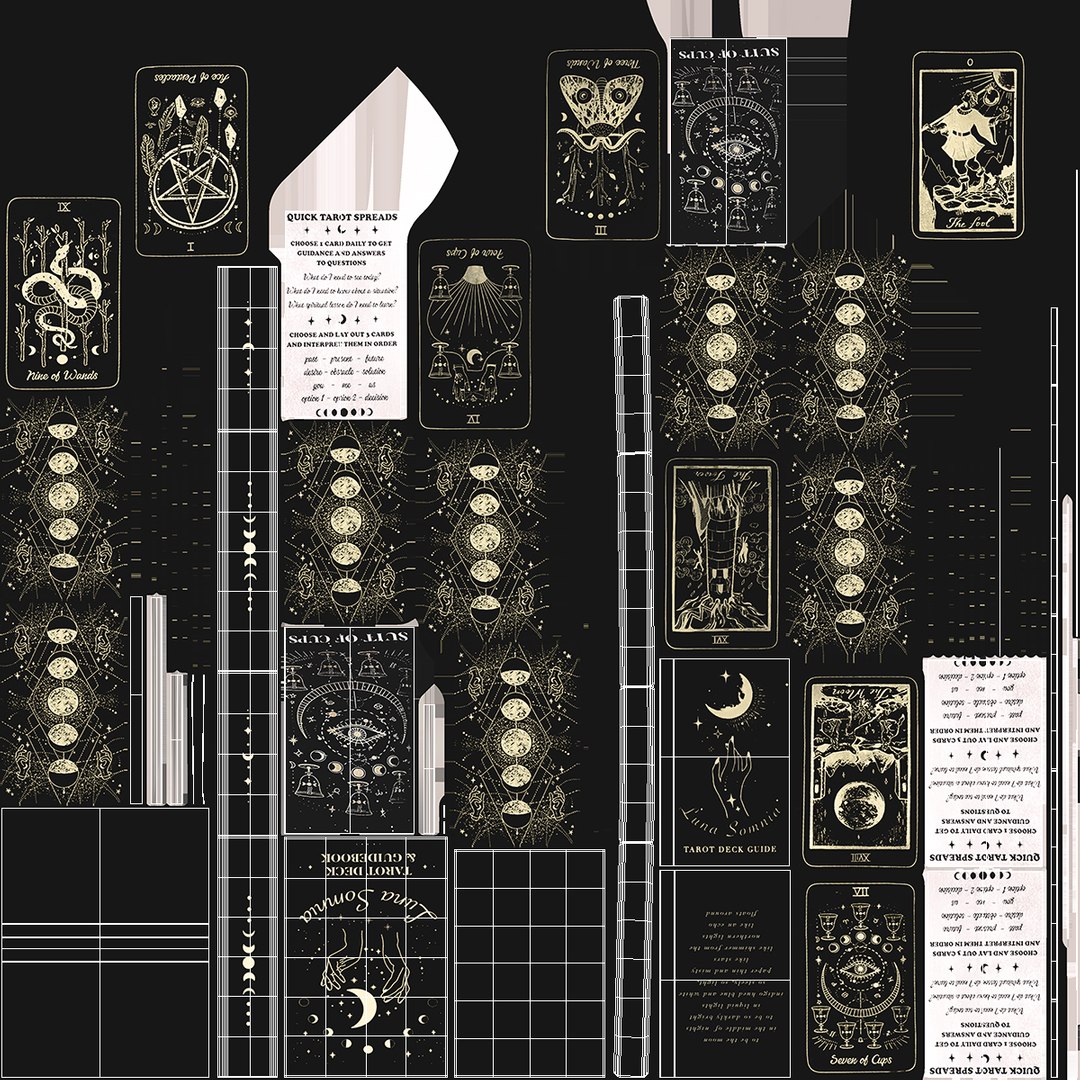 3D Box Of Tarot Cards With Guidebook Model - TurboSquid 1975129