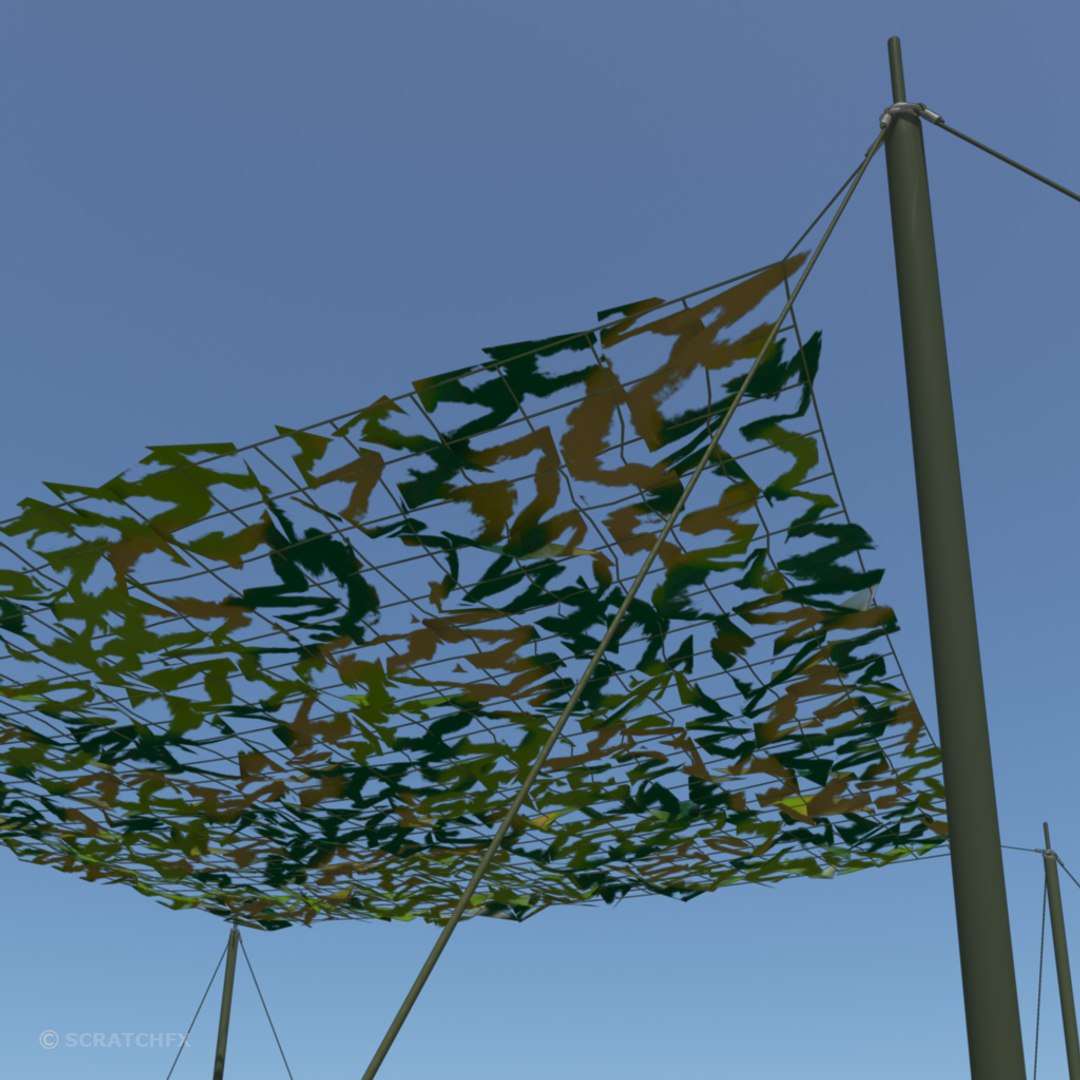 Camo Net Sun Shade 3d Model