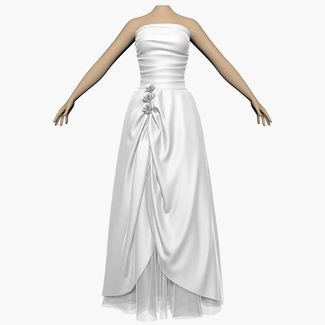 3d Model Wedding Dress Female Shoes