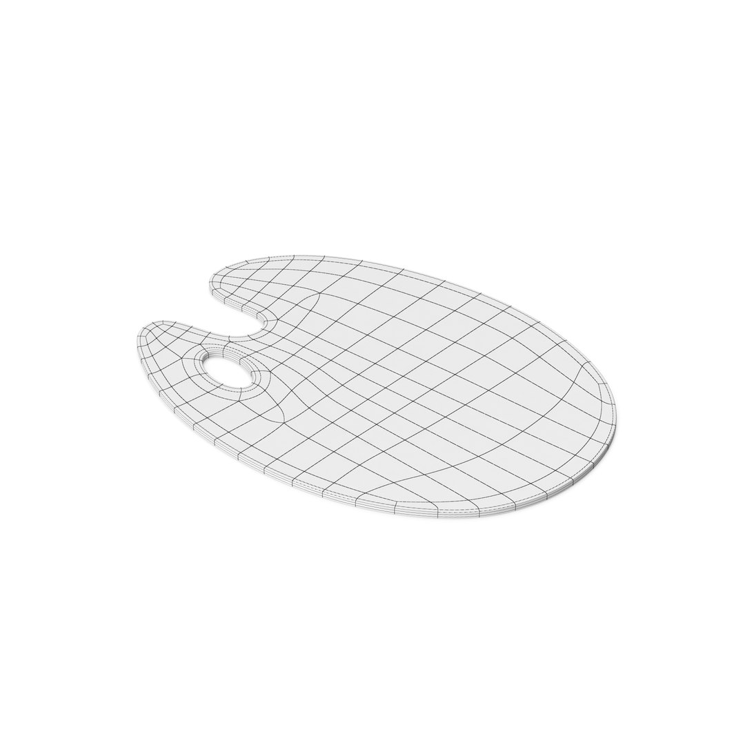 3D Wooden Artist Palette - TurboSquid 2019757