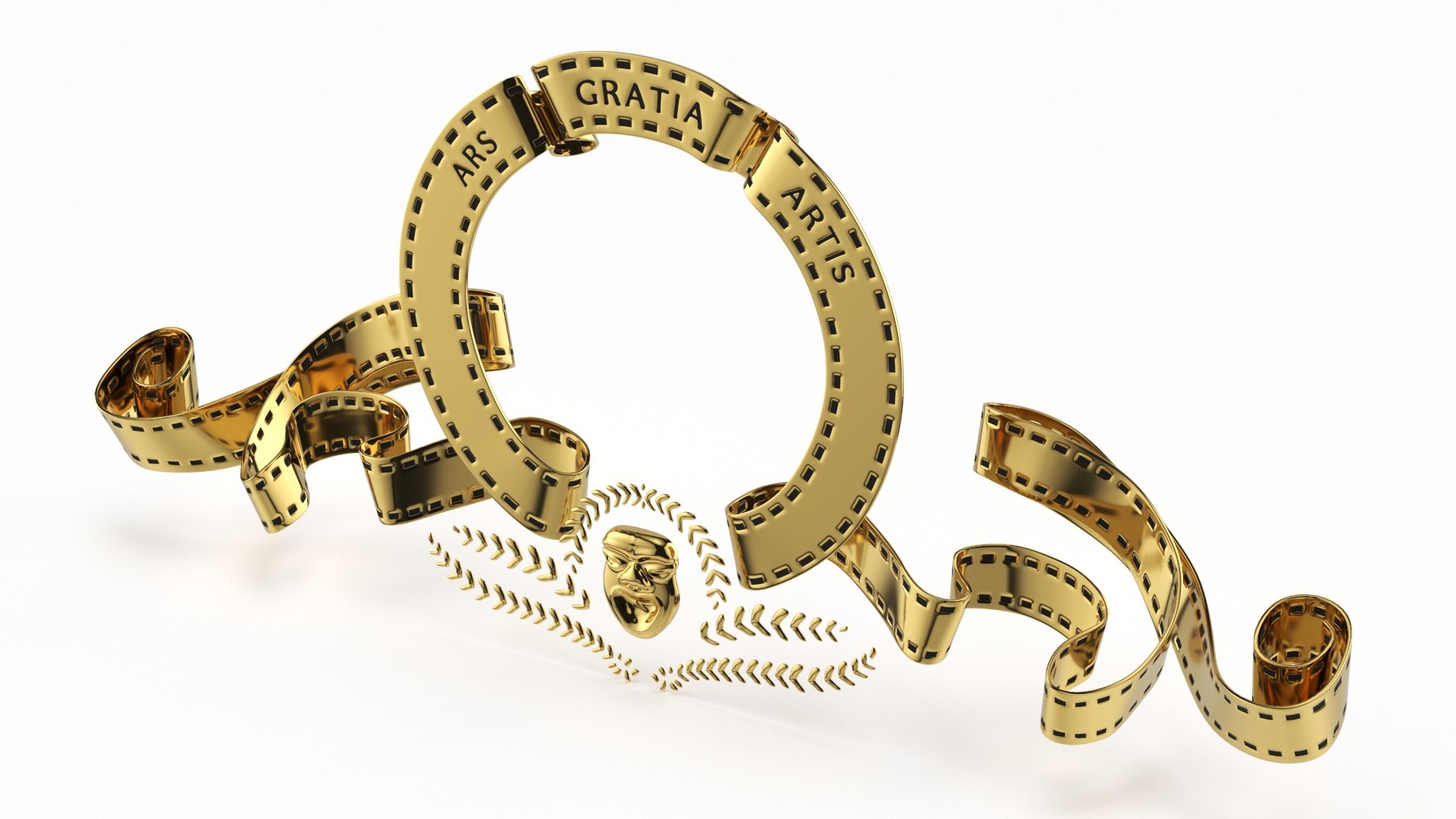 Gold Film Emblem 3D - TurboSquid 2337798