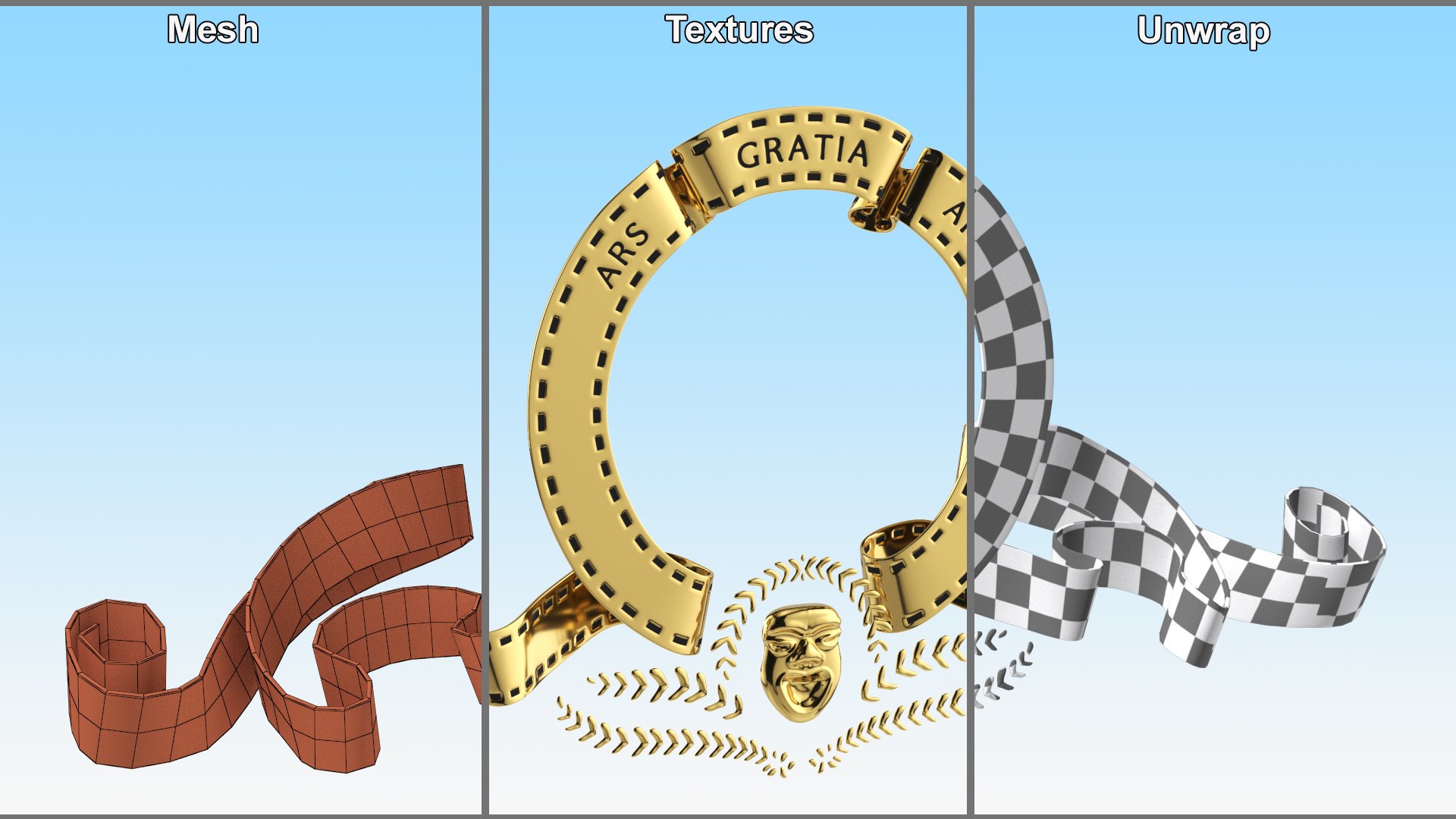 Gold Film Emblem 3D - TurboSquid 2337798