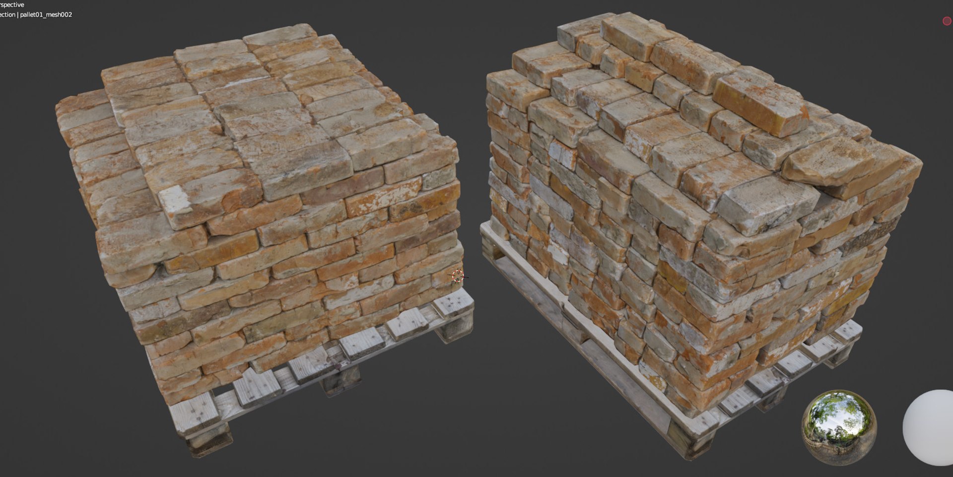 Pallets with old bricks 3D - TurboSquid 1910677