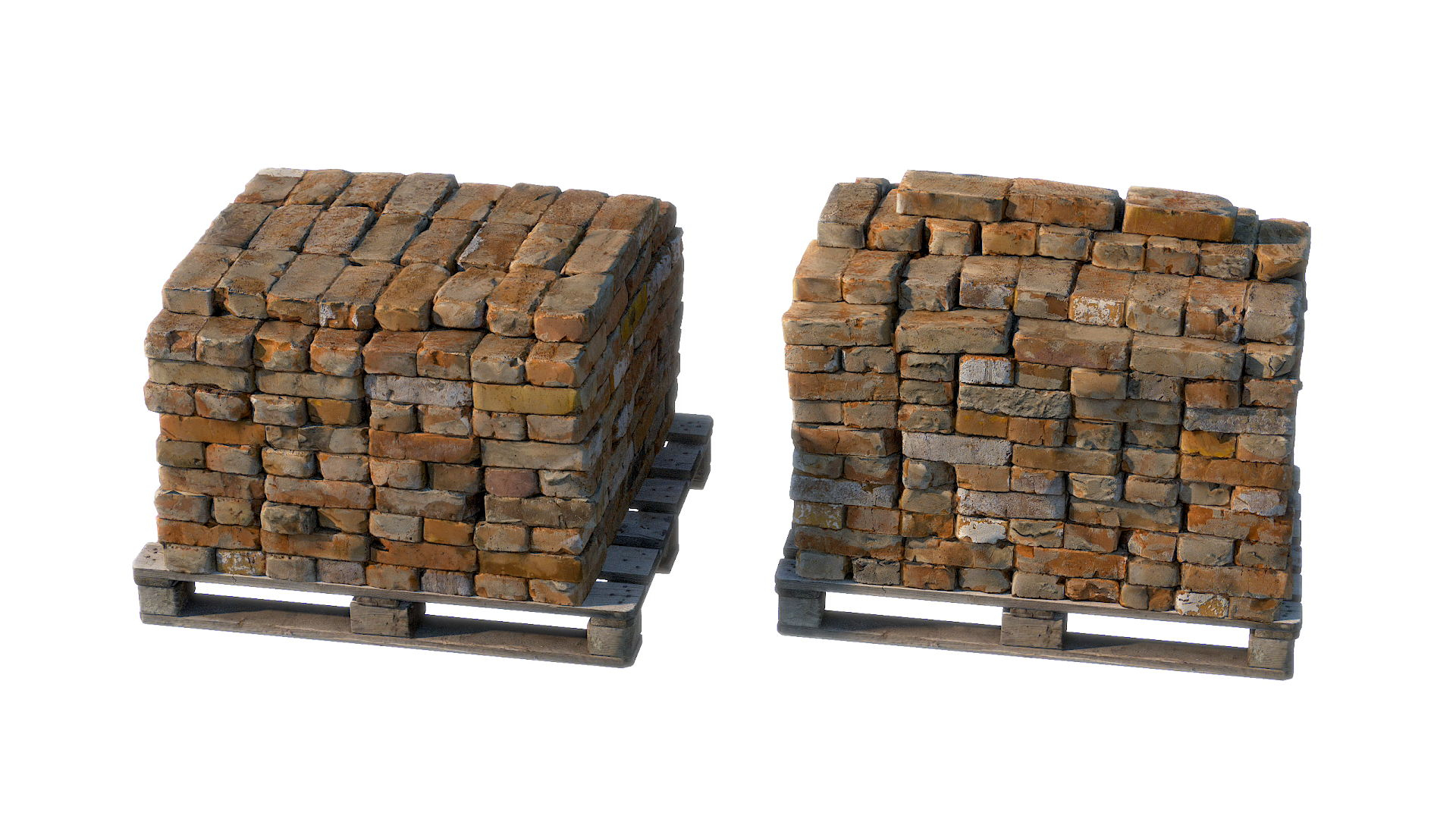Pallets with old bricks 3D - TurboSquid 1910677