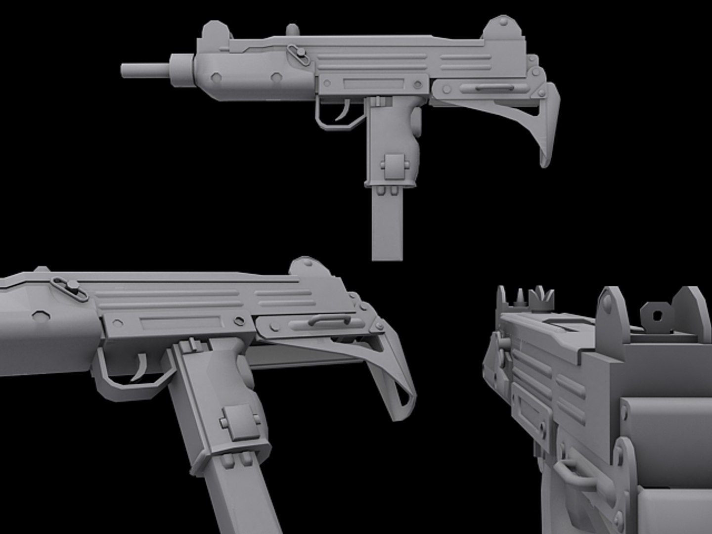 Automatic 9mm Uzi Gun 3d Model
