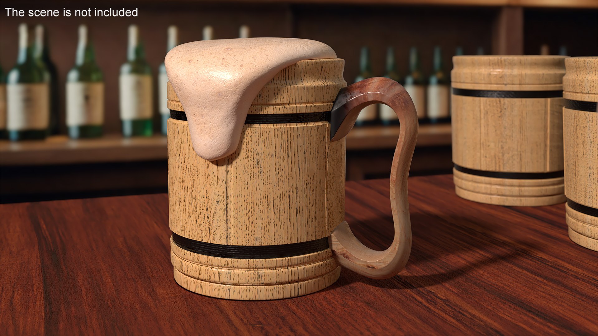 Wooden Mug With Beer 3D Model - TurboSquid 2201984
