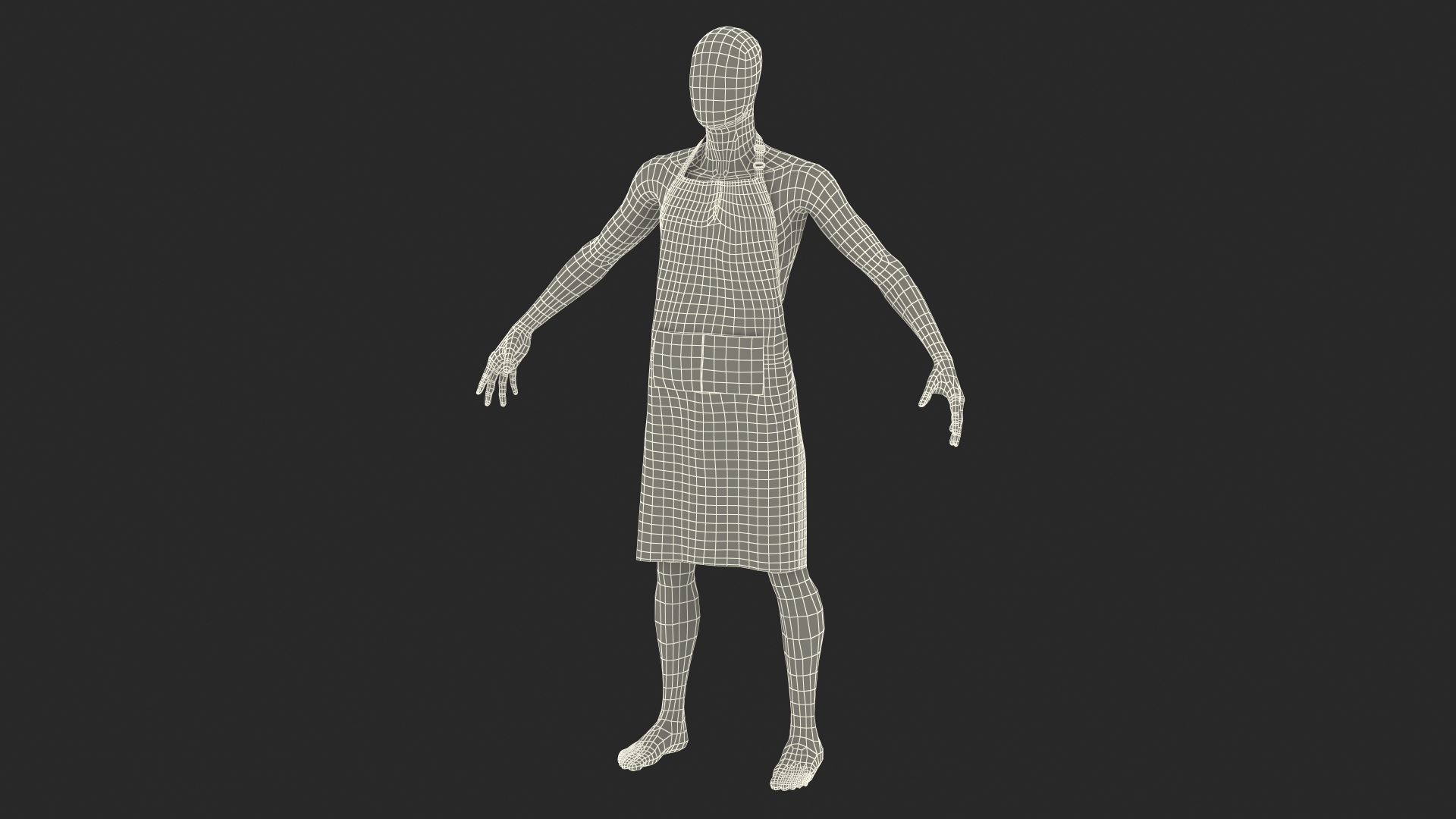 3D Men Cooking Apron Black On Mannequin - TurboSquid 1816242