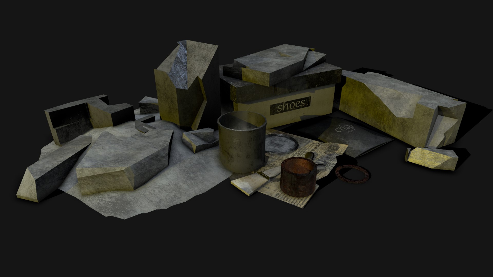 3D Model Garbage Low-poly Pbr - TurboSquid 1391808
