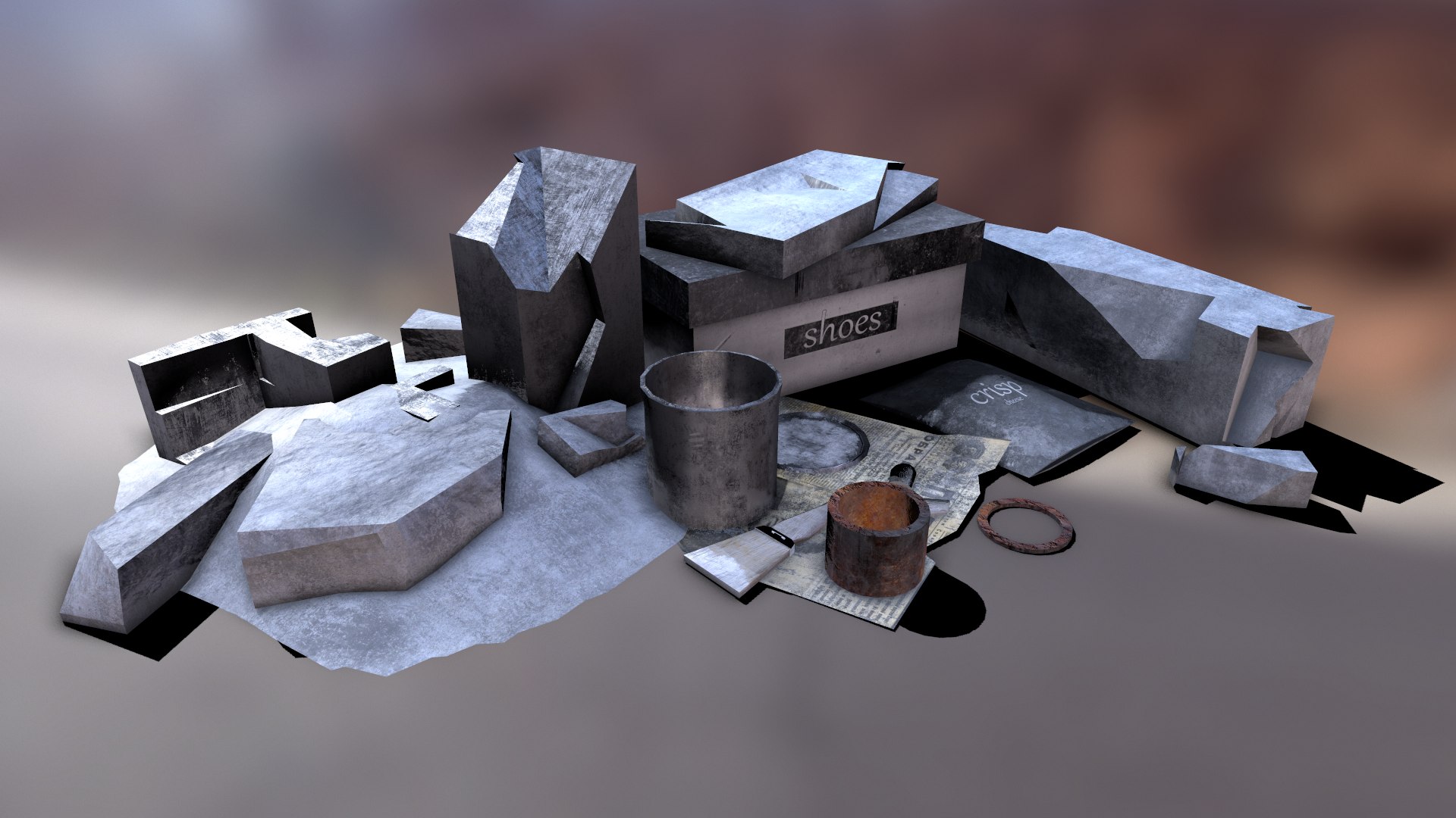 3D model garbage low-poly pbr - TurboSquid 1391808