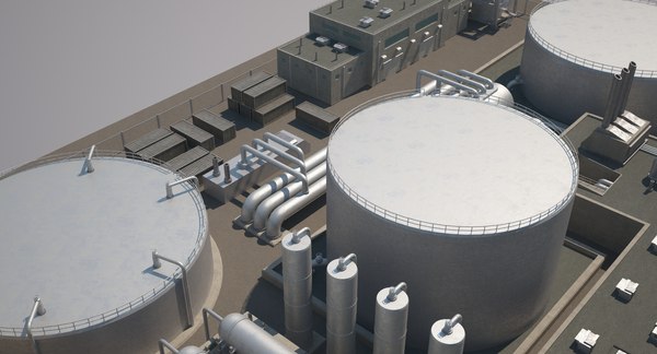 futuristic factory 3d 3ds