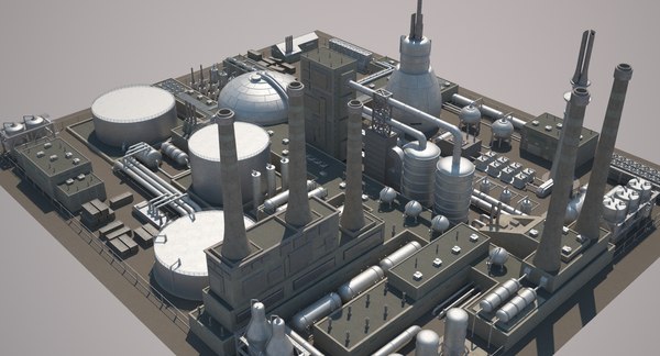 futuristic factory 3d 3ds