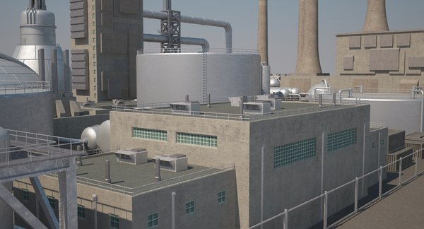 futuristic factory 3d 3ds
