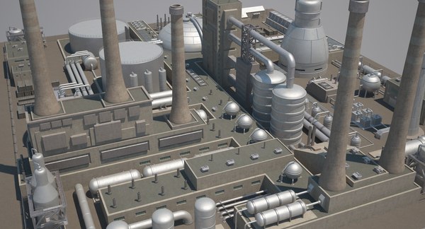 futuristic factory 3d 3ds