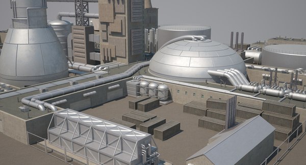 futuristic factory 3d 3ds