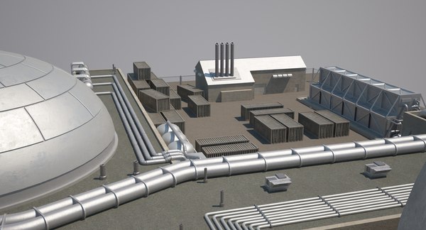 futuristic factory 3d 3ds