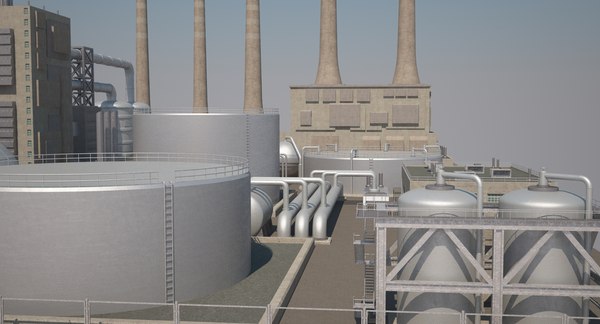 futuristic factory 3d 3ds