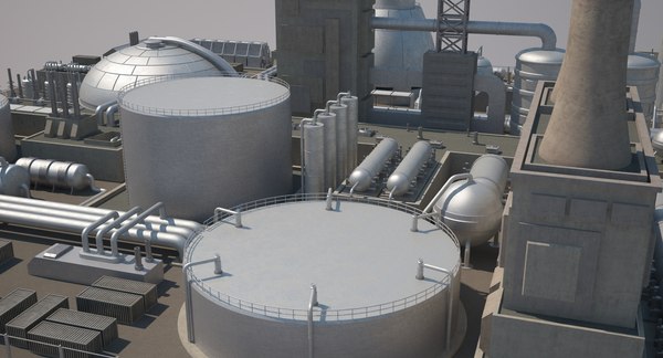 futuristic factory 3d 3ds