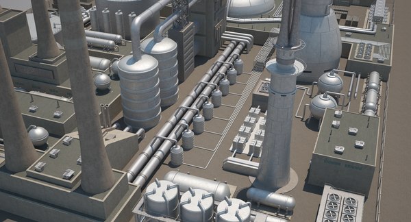futuristic factory 3d 3ds