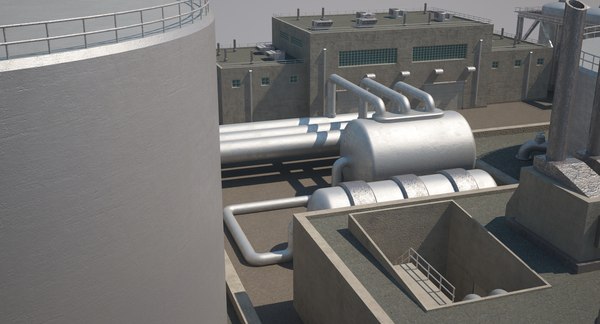 futuristic factory 3d 3ds