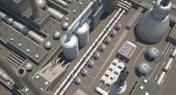futuristic factory 3d 3ds
