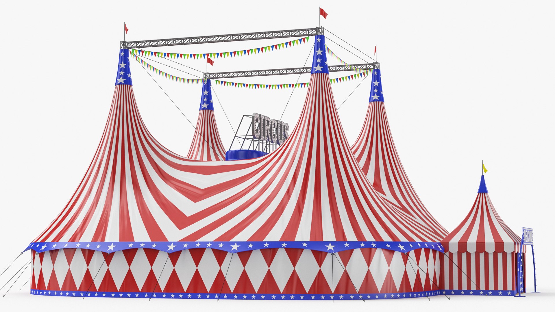 3D Model Interior And Exterior Circus Tent 01 - TurboSquid 2078685