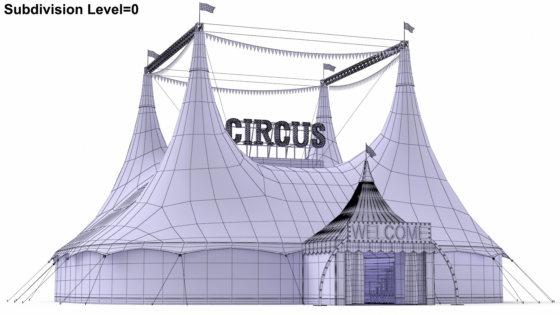 3D Model Interior And Exterior Circus Tent 01 - TurboSquid 2078685