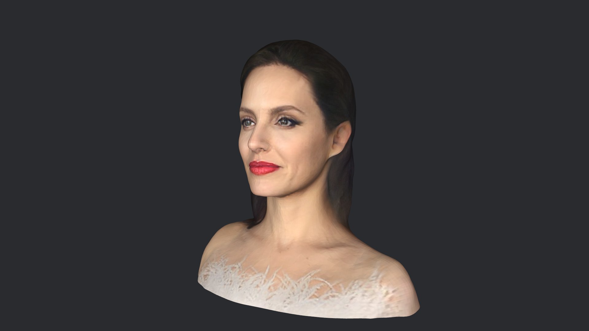 3D Angelina Jolie- Realistic Bust Head Ready - TurboSquid 1971263