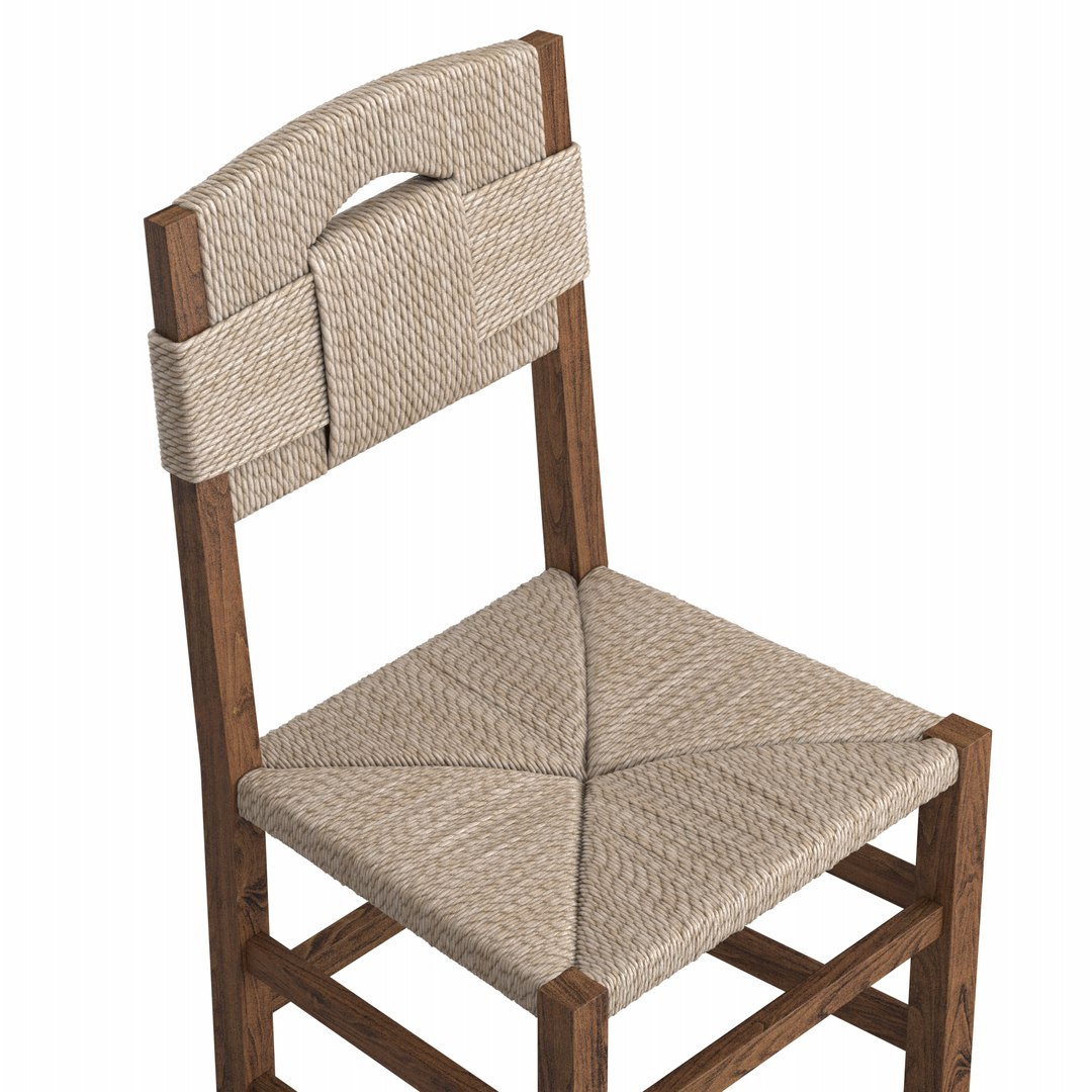 Oak And Rush Chair Model - TurboSquid 2335231