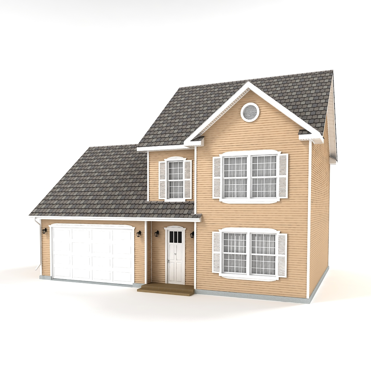 cottage siding 3d obj