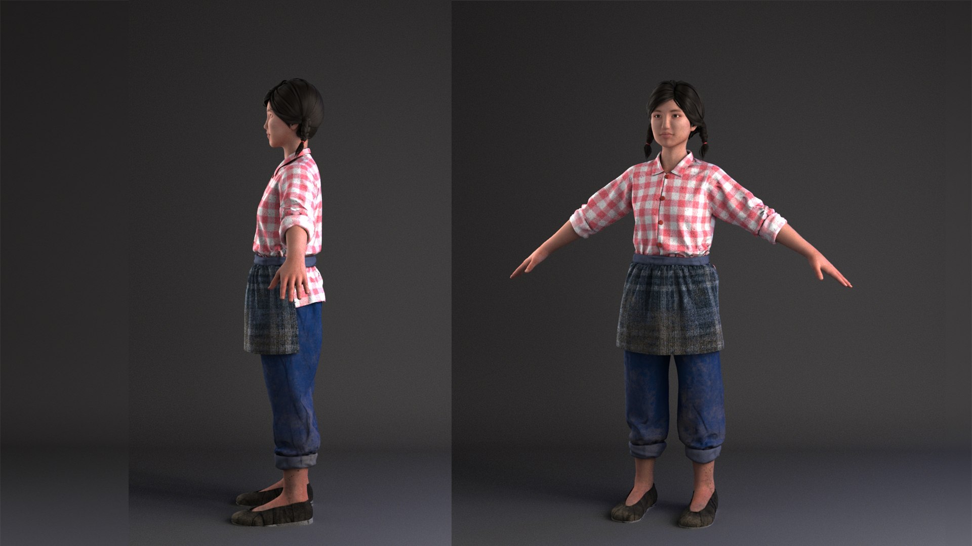 Woman Farmer Nanny Asian 3D Model - TurboSquid 1976497