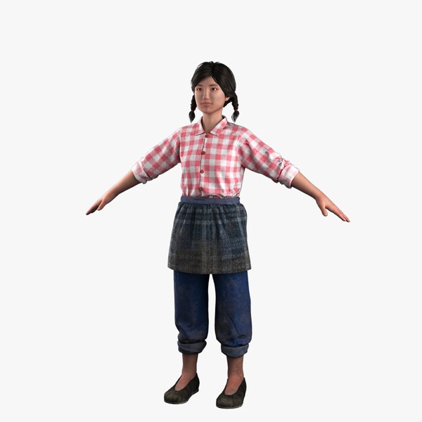 Woman Farmer Nanny Asian 3D 모델 - TurboSquid 1976497