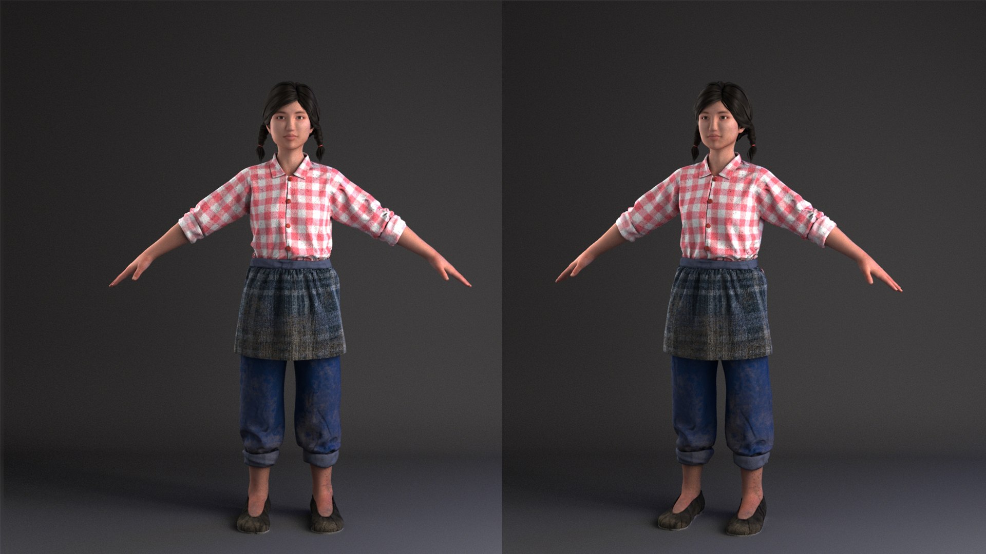 Woman Farmer Nanny Asian 3D Model - TurboSquid 1976497