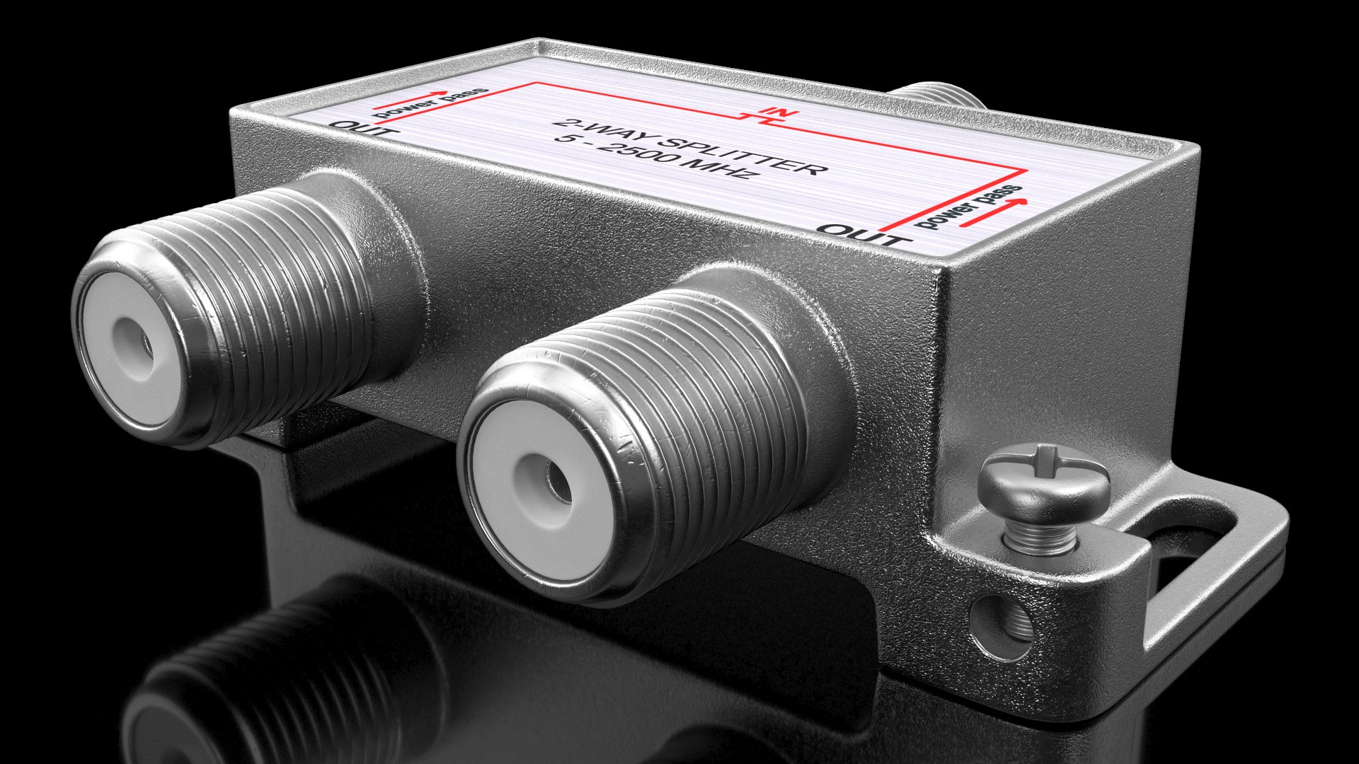 Coaxial Cable 2 Way Splitter 3D Model - TurboSquid 1778013