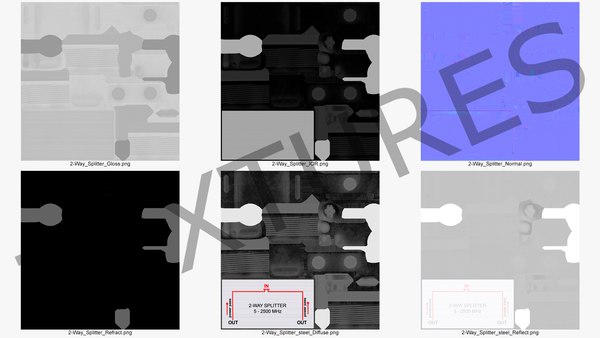 Coaxial Cable 2 Way Splitter 3D model - TurboSquid 1778013