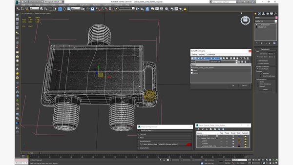 Coaxial Cable 2 Way Splitter 3D model - TurboSquid 1778013