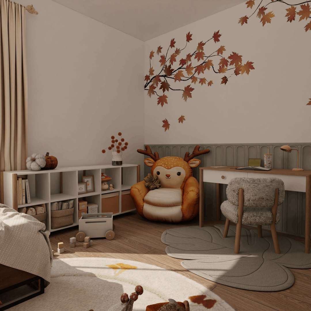 3D Model Autumn Kids Room Blender Scene - TurboSquid 2305821