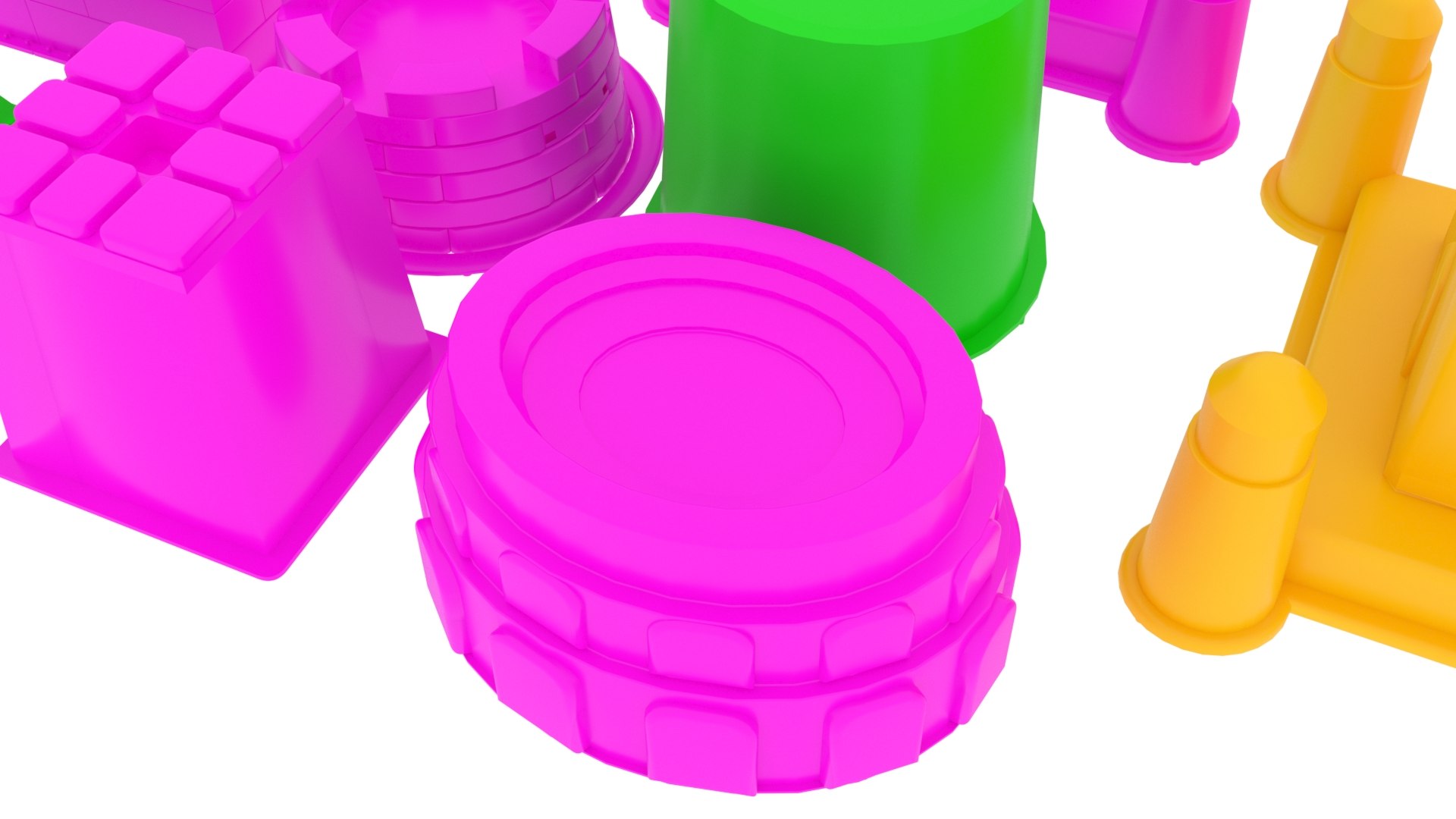 3D Kinetic Sand Castle Molds Set model - TurboSquid 1725238