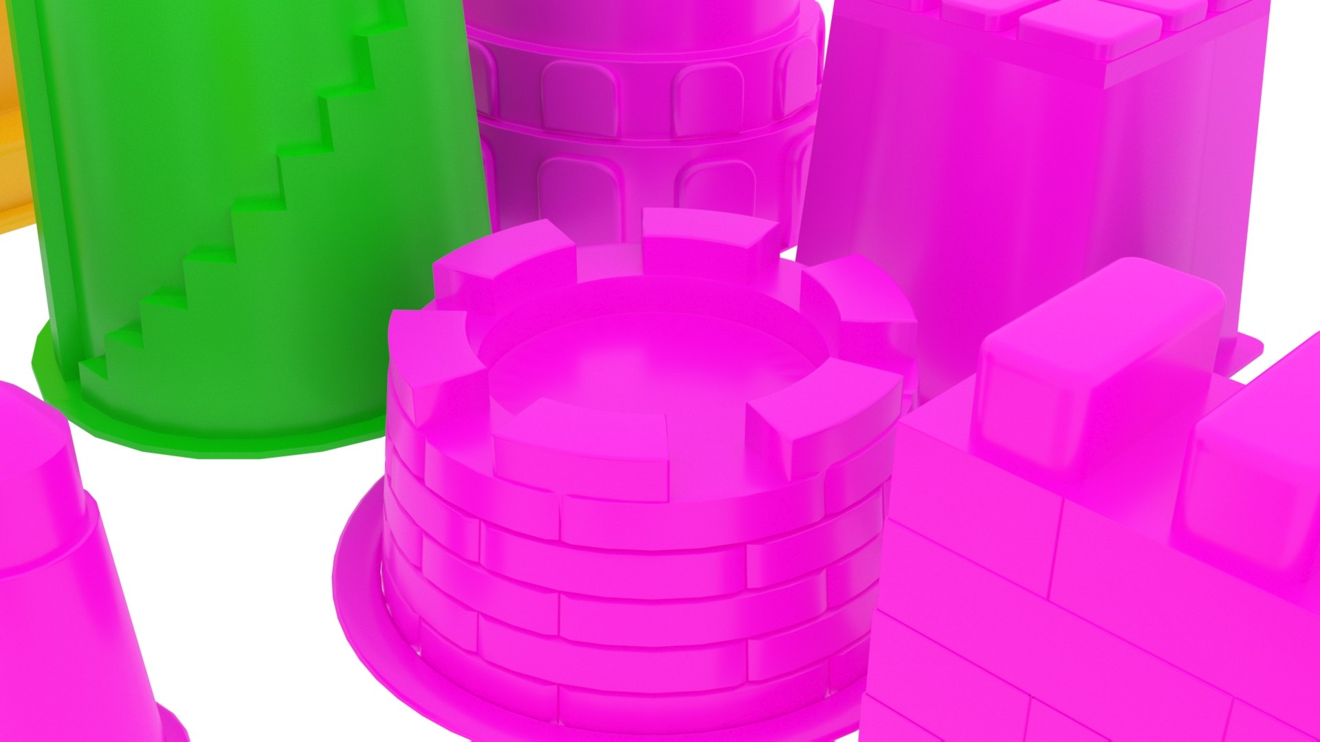 3D Kinetic Sand Castle Molds Set model - TurboSquid 1725238