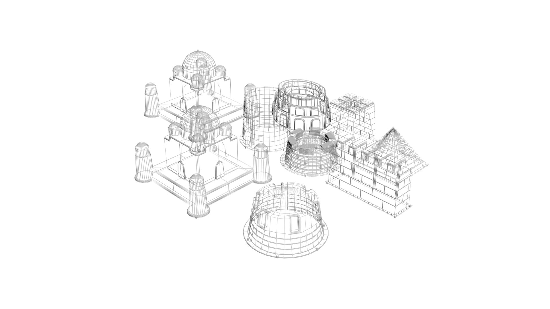 3D Kinetic Sand Castle Molds Set model - TurboSquid 1725238