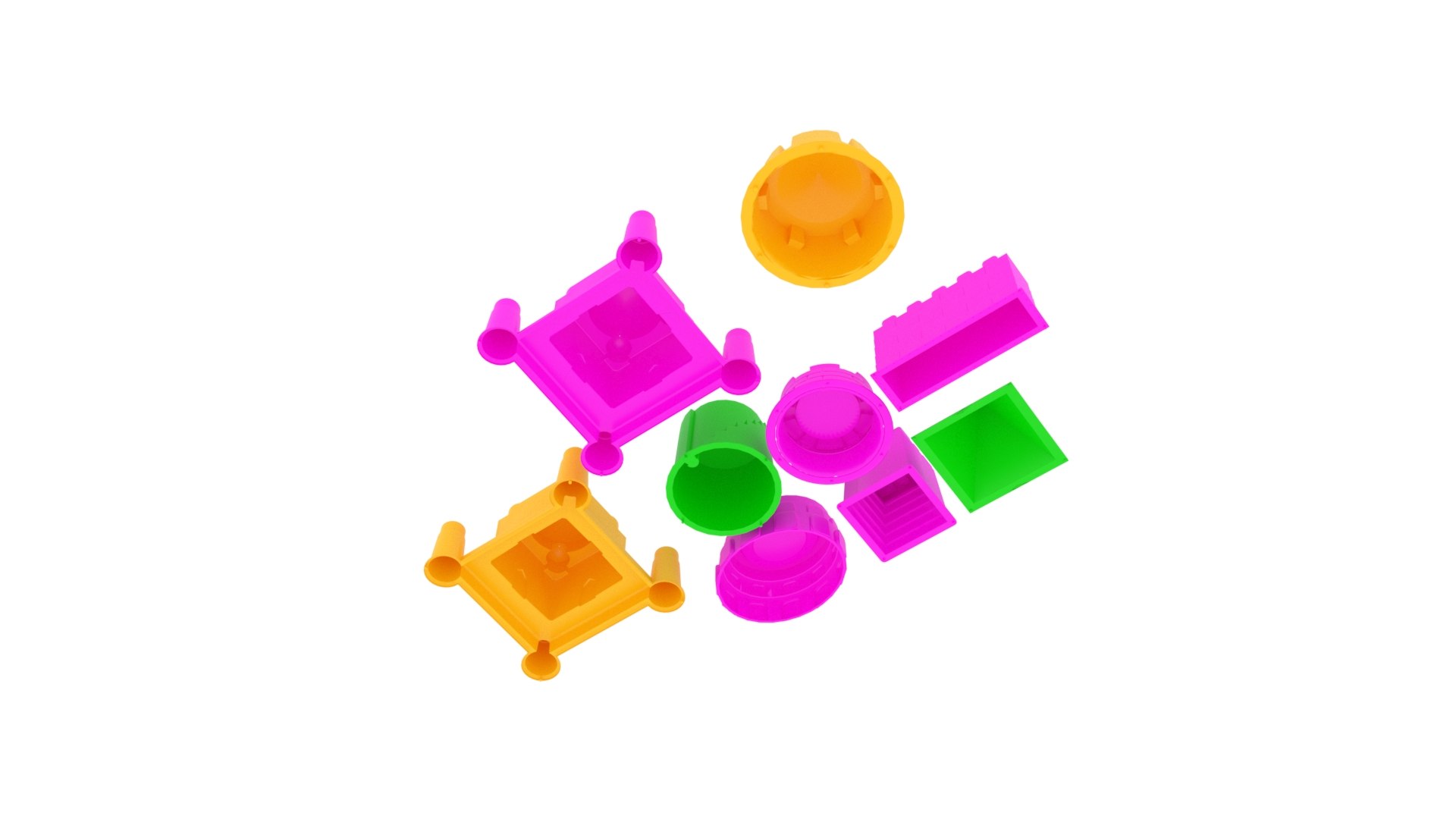 3D Kinetic Sand Castle Molds Set model - TurboSquid 1725238
